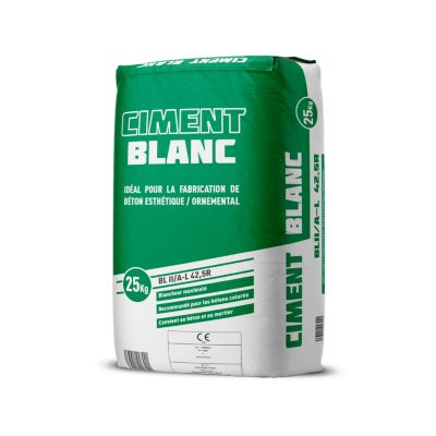 Ciment blanc CEM II/A-L 42,5 R Sac de 25Kg