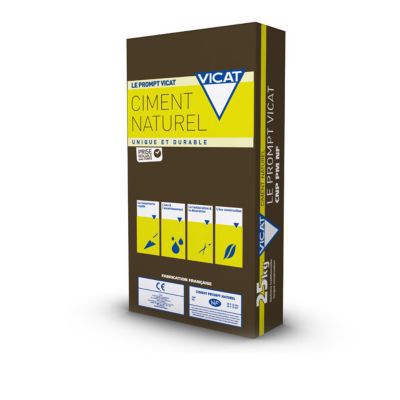 Ciment naturel Prompt Vicat 25kg sur support neuf et ancien | Castorama