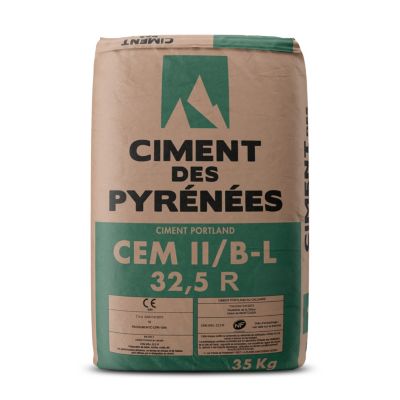 Ciment portland II/BL 32,5 R CE NF gris Ciment des pyrénées sac de 35 KG
