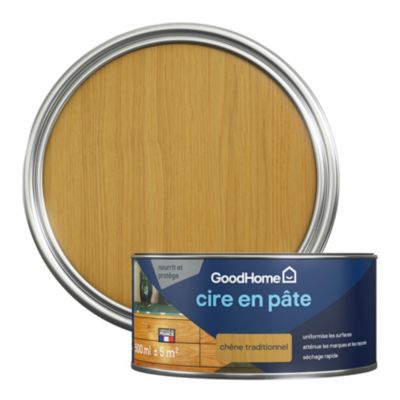 Cire pour meubles enPâte GoodHome chêne traditionnel 500ml