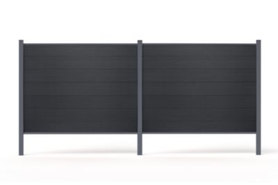 Clôture bois composite 8m STOCKHORN H.150cm à sceller gris