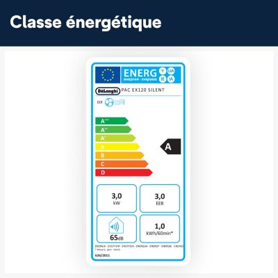 Climatiseur mobile avec évacuation Delonghi PAC EX120 Silent noir 3000W ...
