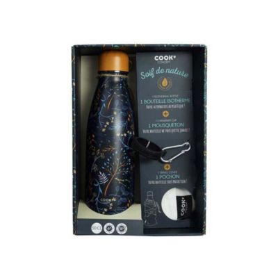 Coffret bouteille isotherme 50 cl avec mousqueton Nature