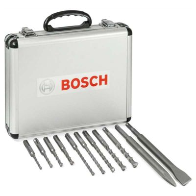 Coffret de forets SDS-Plus (9 forets + 1 burin pointu + 1 burin plat ...