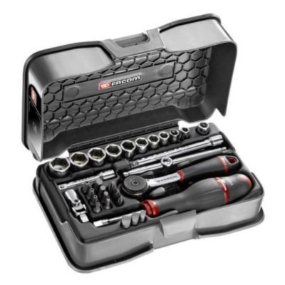 Coffret douilles 1/4'' 6 pans métriques et embouts 31 pièces - FACOM - R.161-5P6 | Castorama
