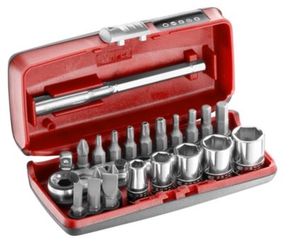Coffret douilles 1/4" 6 pans métriques et embouts, 23 pièces | Castorama