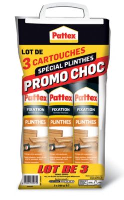Colle bois plinthes & menuiserie Pattex 380g, lot de 3 | Castorama