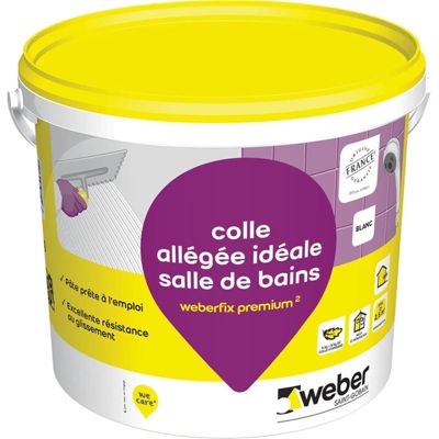 Colle à carrelage en pâte allégée spéciale salle de bain WEBERFIX ...