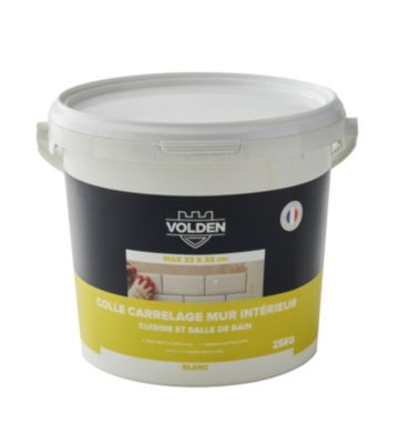 Colle carrelage mur intérieur cuisine et salle de bain blanc Volden 25kg