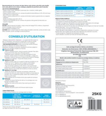 Colle carrelage sol int/ext et mur intérieur blanc Volden C2 25kg | Castorama