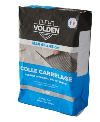 Colle carrelage sol int/ext et mur intérieur gris Volden C2 25kg