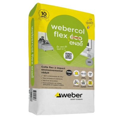Colle carrelage WEBERCOL FLEX ENAE - sac 25 kg - gris - WEBER
