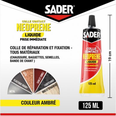Colle contact néoprène liquide Sader tous matériaux tube de 125 ml