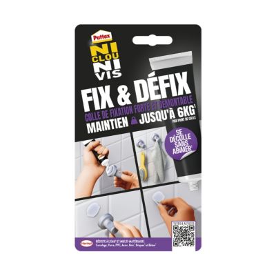 Colle fixation Pattex Fix & Défix quincaillerie tube 44g | Castorama