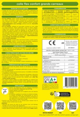 Colle flex confort grands carreaux gris Weber 15kg