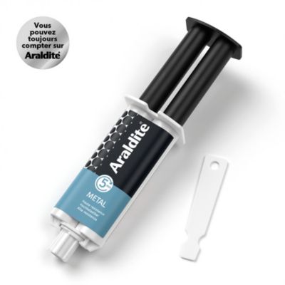 Colle haute performance epoxy à prise rapide Araldite Métal 24 ml
