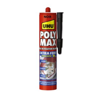 Colle mastic extra forte UHU Poly max noir 425g