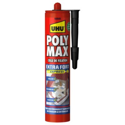 Colle mastic extra forte UHU Poly max noir 425g