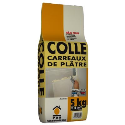 Colle pour Carreaux de Plâtre 5kg - Haute Adhésion Professionnelle - Compatible Tous Types de ...