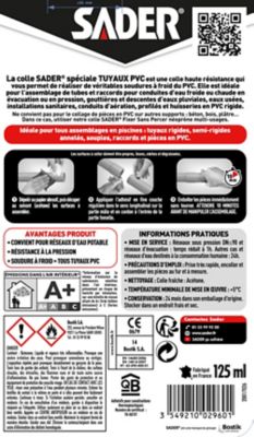 Colle Sader pour Raccords et Tuyaux en PVC Tube 125 ml | Castorama