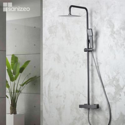 Colonne de Douche anti-calcaire Thermostatique Black Gun Métal IMEX ART ...