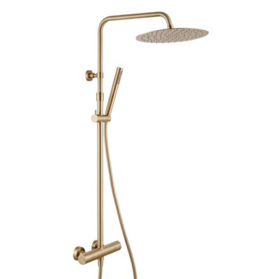 Colonne de douche thermostatique avec pommeau + douchette 1 jet ...