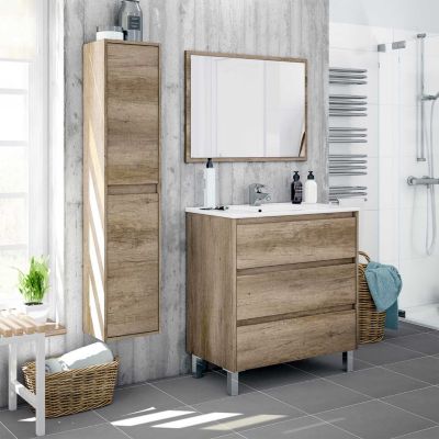 Colonne de salle de bain Devin 2 portes, couleur Nordik