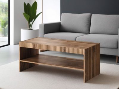 Come - table basse - effet bois - 1 niche - 120 cm - Best Mobilier