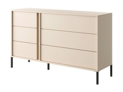 Commode 6 tiroirs - Avec LEDs - Beige - ELYNIA