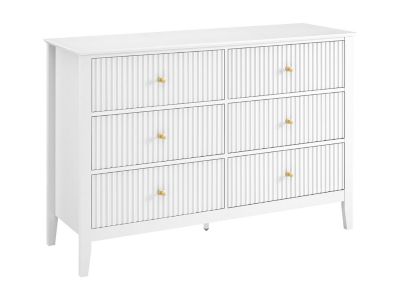 Commode 6 tiroirs en MDF - Blanc - NARIVA