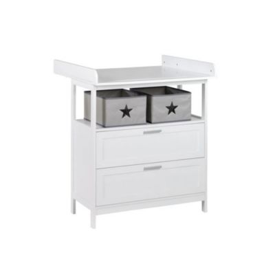 Commode a langer Roba Hamburg blanche convertible 2 tiroirs 87x75x100 cm