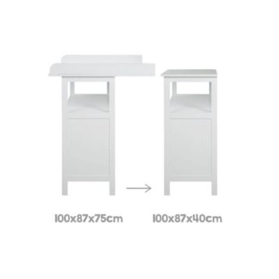 Commode a langer Roba Hamburg blanche convertible 2 tiroirs 87x75x100 cm