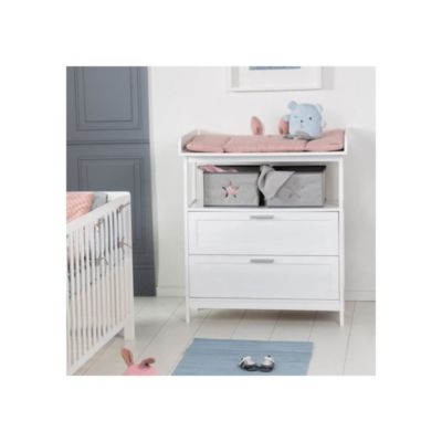 Commode a langer Roba Hamburg blanche convertible 2 tiroirs 87x75x100 cm