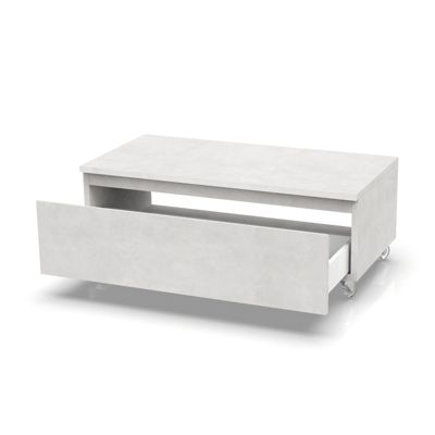 Commode ASTRA blanc pierre avec roues