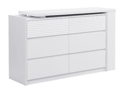 Commode coiffeuse 6 tiroirs et 3 niches - Blanc - BOPANIA | Castorama