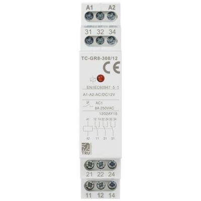 Commutateur auxiliaire 3 inverseurs RT 12 V AC/DC, 8 A, dimensions 90 x ...