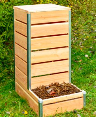 Composteur Design en bois 80 x 98 cm 209L | Castorama