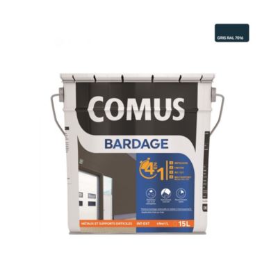 COMUS BARDAGE VELOURS RAL 7016 15L Peinture 4 en 1 pour rénovation de bardage (primaire et ...