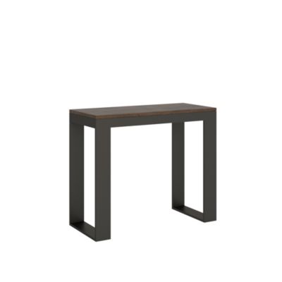 Console extensible 90x40/196 cm Tecno Small Evolution Noyer Structure Anthracite