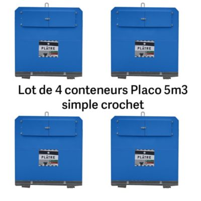 Conteneur aérien d'apport volontaire 5m3 simple crochet acier placo ...