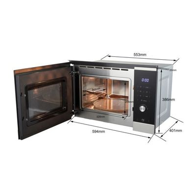 CONTINENTAL EDISON Micro Ondes Gril -CEMO25GINE - Inox encastrable - Noir