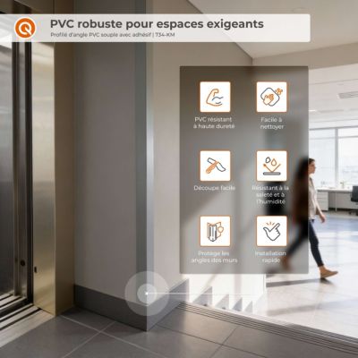 Cornière PVC 50x50mm QUEST, Profile d angle autocollant, Protection ...