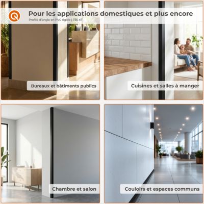 Cornière PVC rigide 50x50 mm QUEST, profil de protection en L, KT - 150 ...
