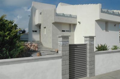 Couvre mur de mur plat finition lisse L.100 x l.30 x ep.4,5 cm gris ciment