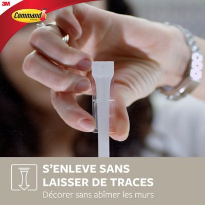 Crochet adhésif double Command métal gris, 1.8 kg