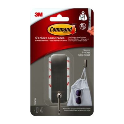 Crochet adhésif métal moyen Command 3M | Castorama