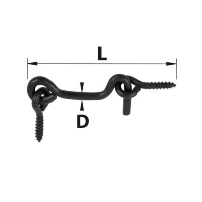 Crochet de contrevent Ø4 L.80 mm + piton noir Afbat