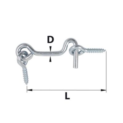 Crochet de contrevent Ø5 L.120 mm + piton acier Afbat