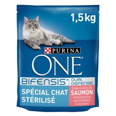 Croquettes pour chat OneSpécial chat stérilisé saumon et blé 1,5kg ...