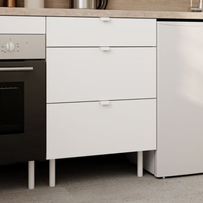 Cuisine complète Izee blanc 2 meubles hauts + 5 bas sans électroménager ...